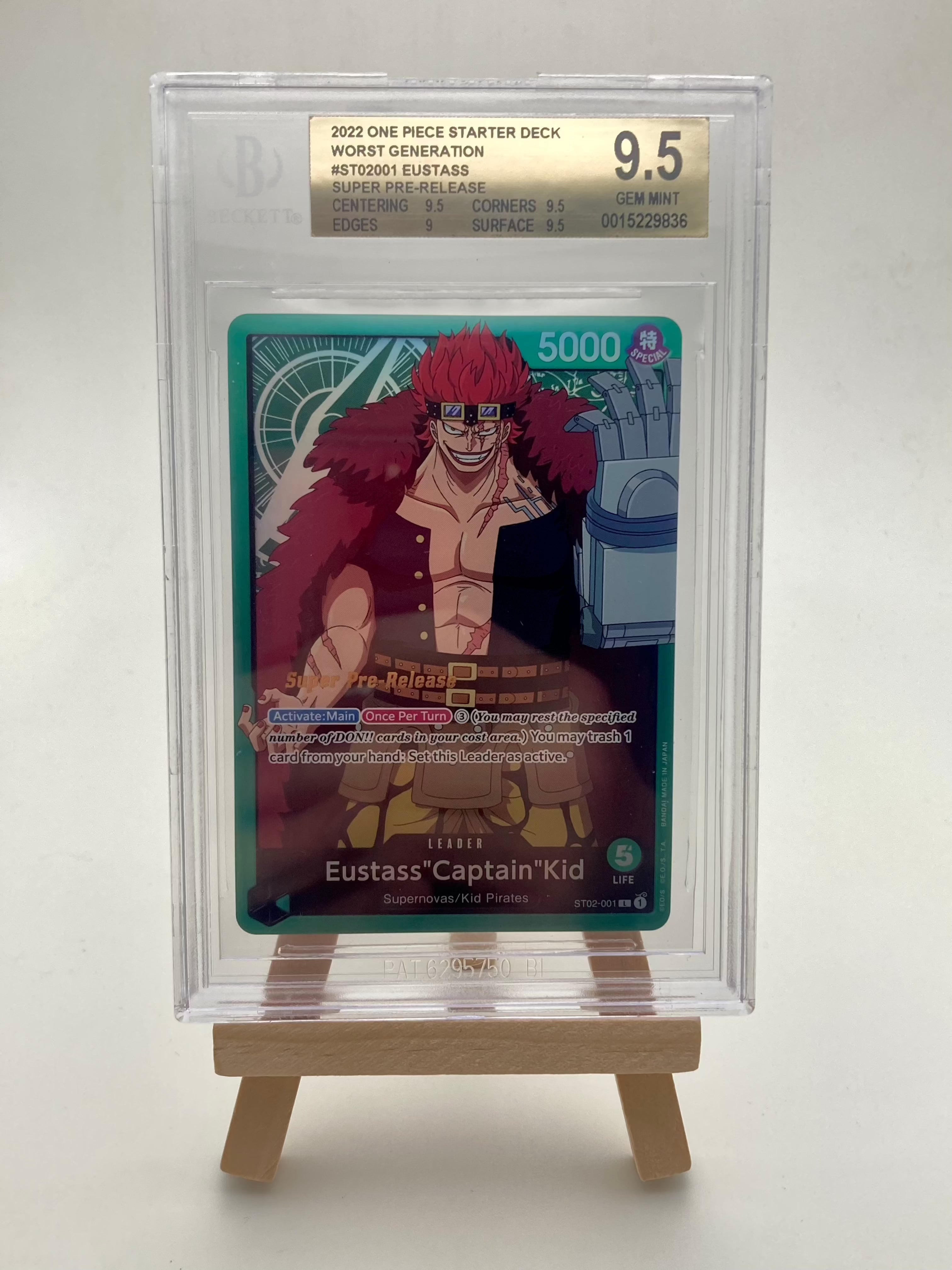 BGS 9.5 - Super Pre-Release - Eustass Captain Kid Leader ST02-001 ...